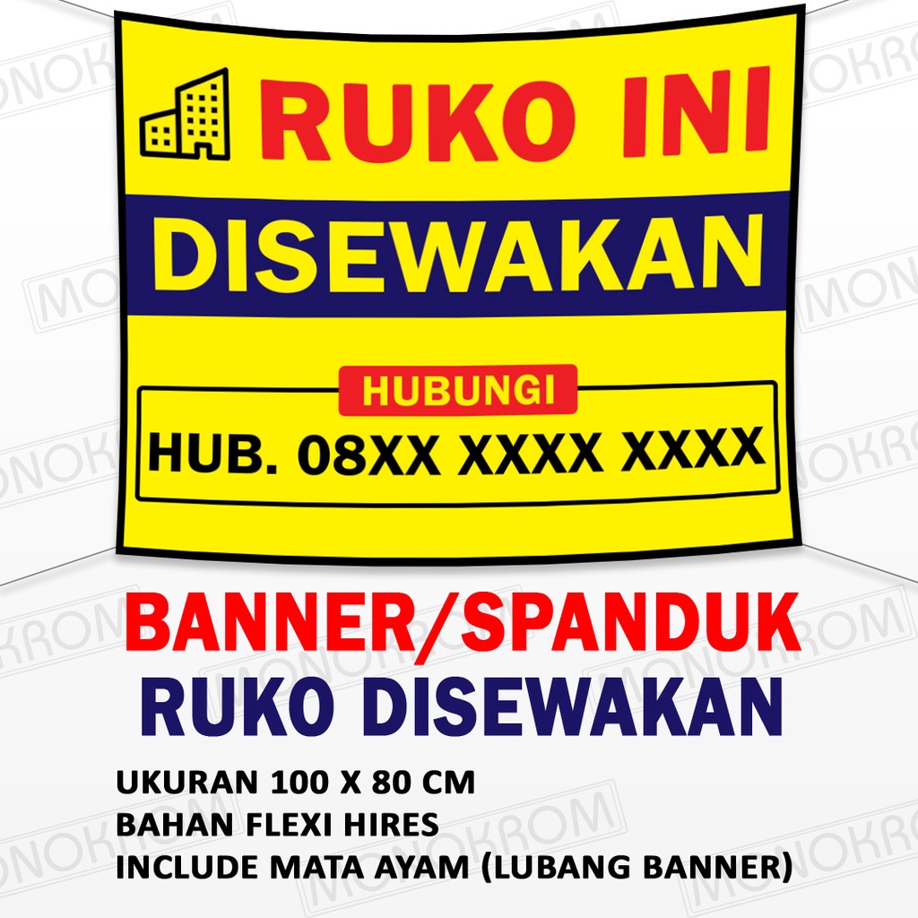 Jual BANNER / SPANDUK RUKO DISEWAKAN | Shopee Indonesia