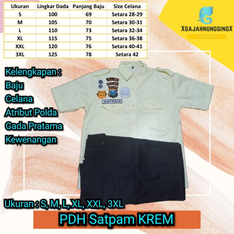 Jual SERAGAM Satpam PDH Krem terbaru 2023 Setelan Pdh Satpam Coklat ...