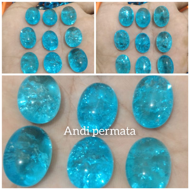 Jual Batu akik blue topas pecah seribu | Shopee Indonesia