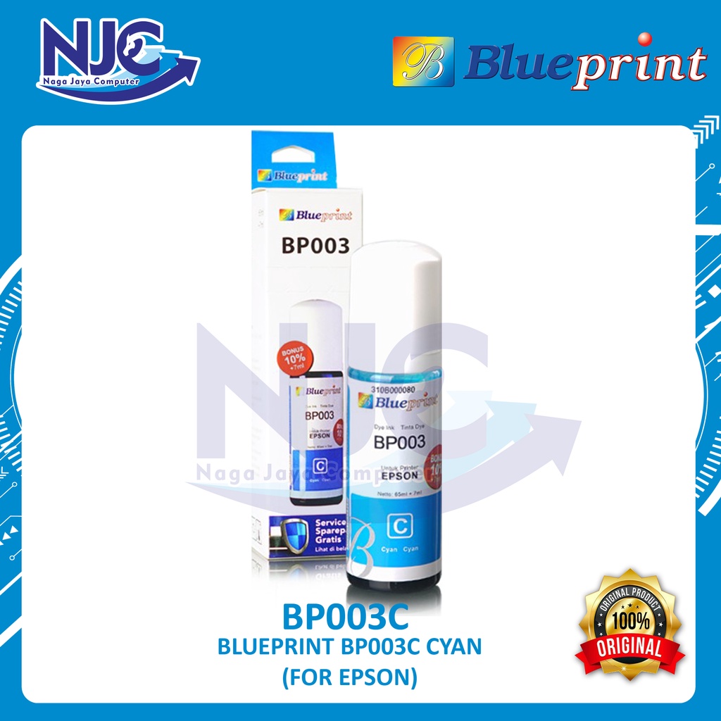 Jual TINTA EPSON 003 BLUEPRINT FOR PRINTER EPSON 72ml CYAN - BIRU ...