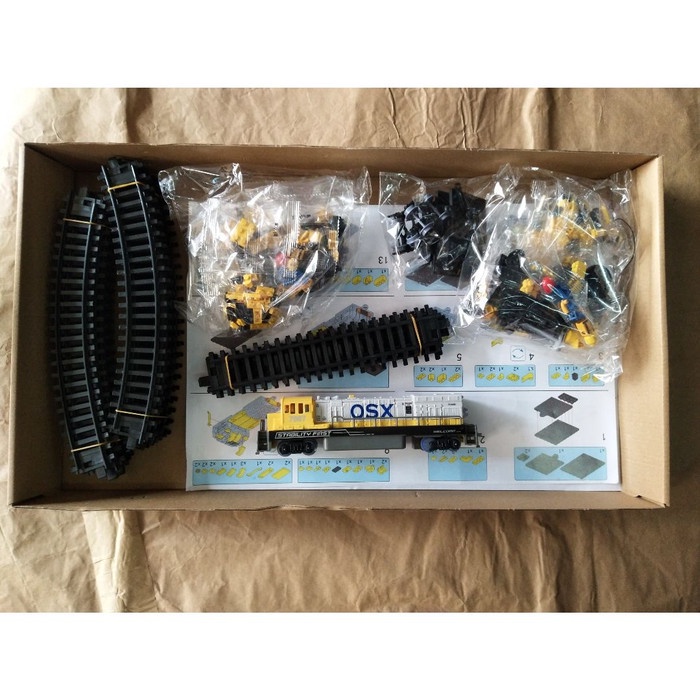 Jual Quie / Kereta Api fenfa Building Railcar Block excavator and crane 420 pcs Kekinian ...