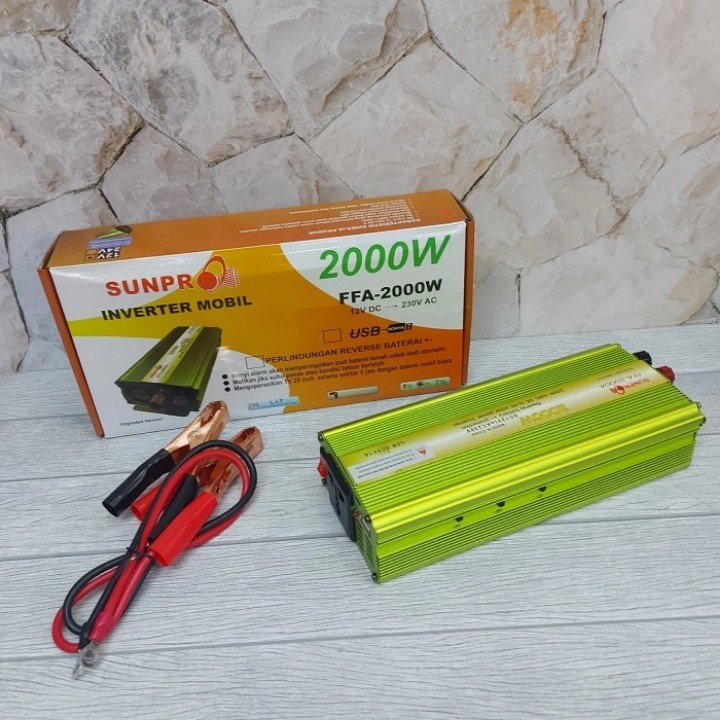 Jual COD Power Inverter Sunpro 2000W 12V-24V Inverter FFA-2000W 12V DC ...