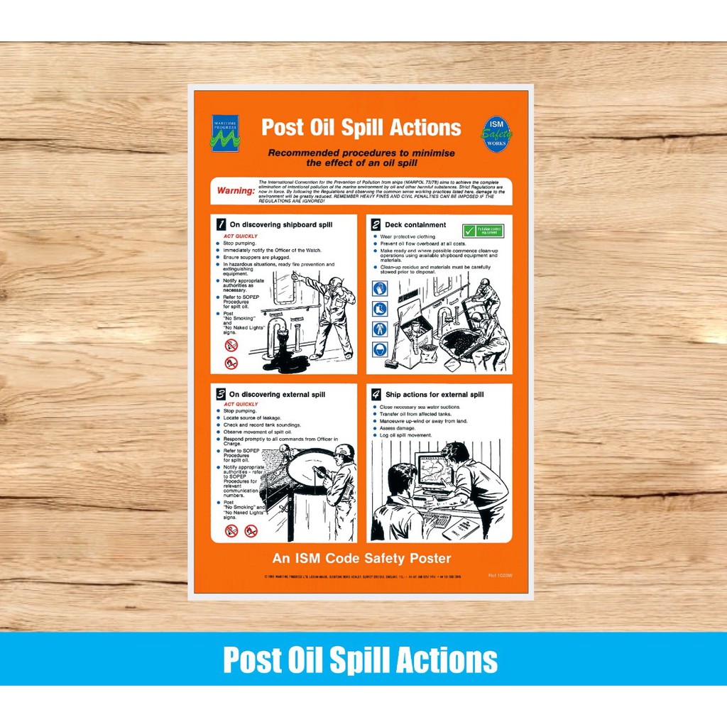 Jual Sticker Poster Imo Post Oil Spill Actions safety warning sign ...