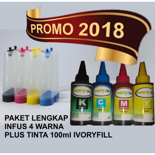 Jual Paket infus 4 warna tinta dan tabung plus perlengkapannya canon ...