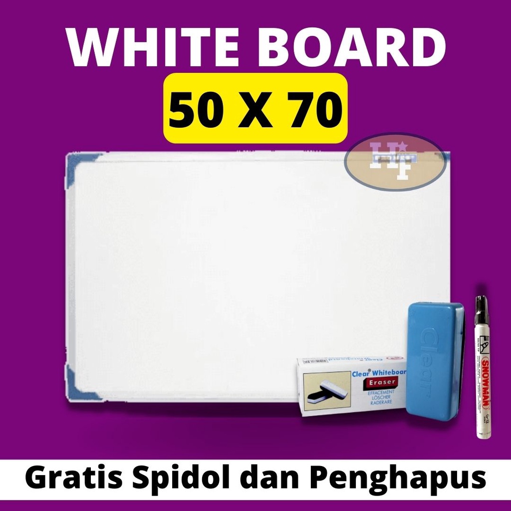 Jual Whiteboard 50 x 70/ Papan Tulis White Board / White Board / Papan ...