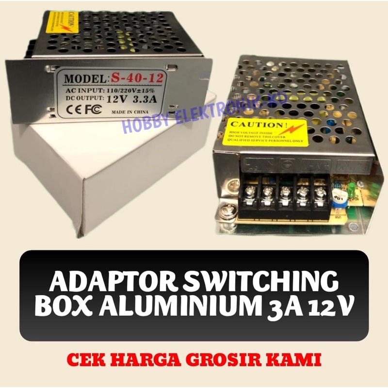 Jual ADAPTOR SWITCHING BOX ALUMINIUM 3A 12V | Shopee Indonesia