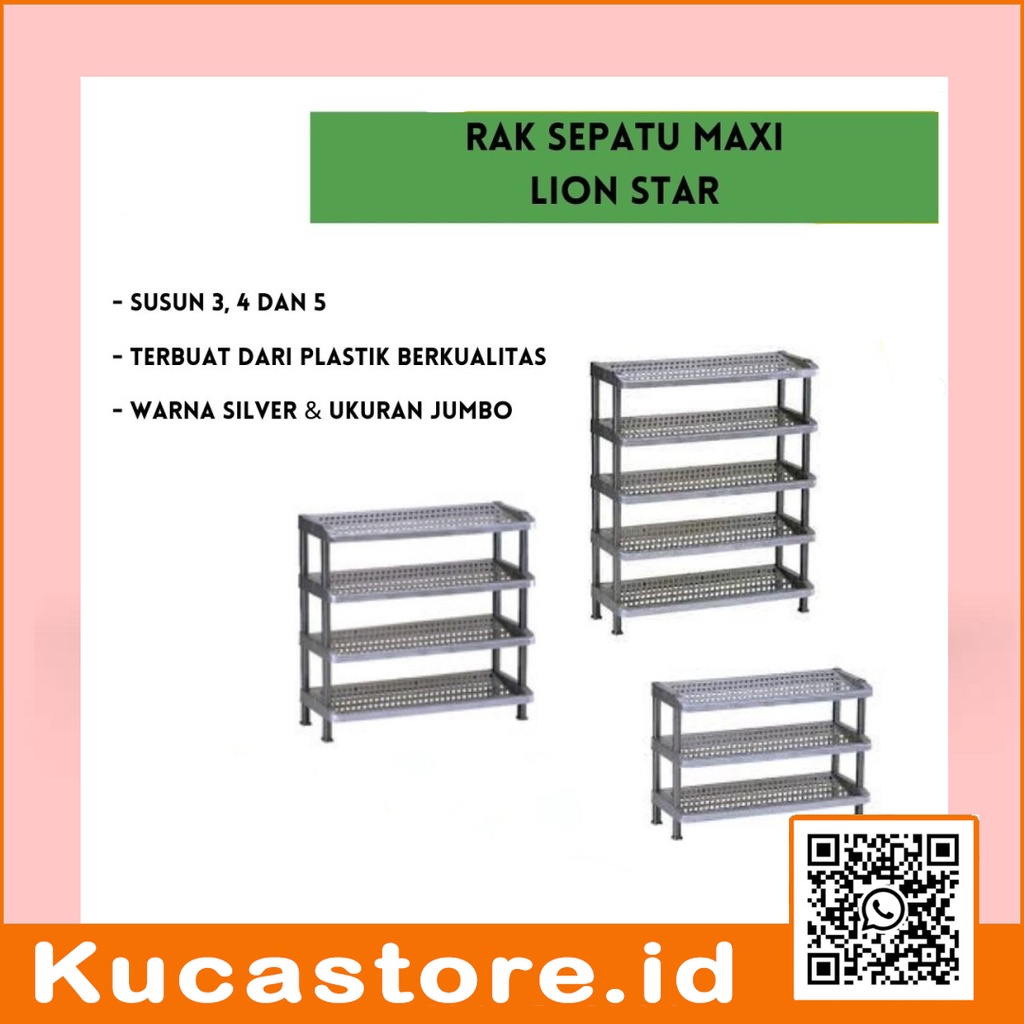 Jual Rak Sepatu Susun Maxi Lion Star 3 4 5 Susun | Shopee Indonesia