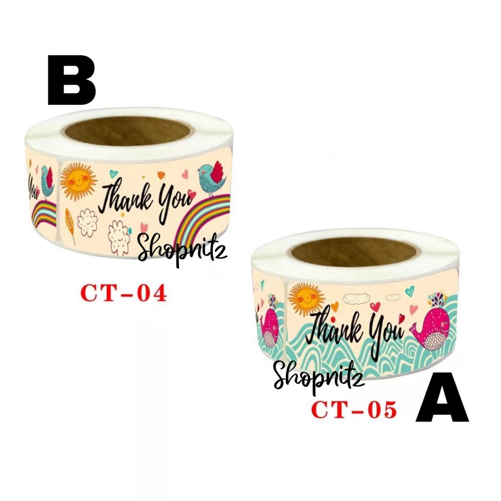 Jual Stiker Label Thank You 7.5 x 2.5Cm Sticker Label Kue Kemasan Cake ...