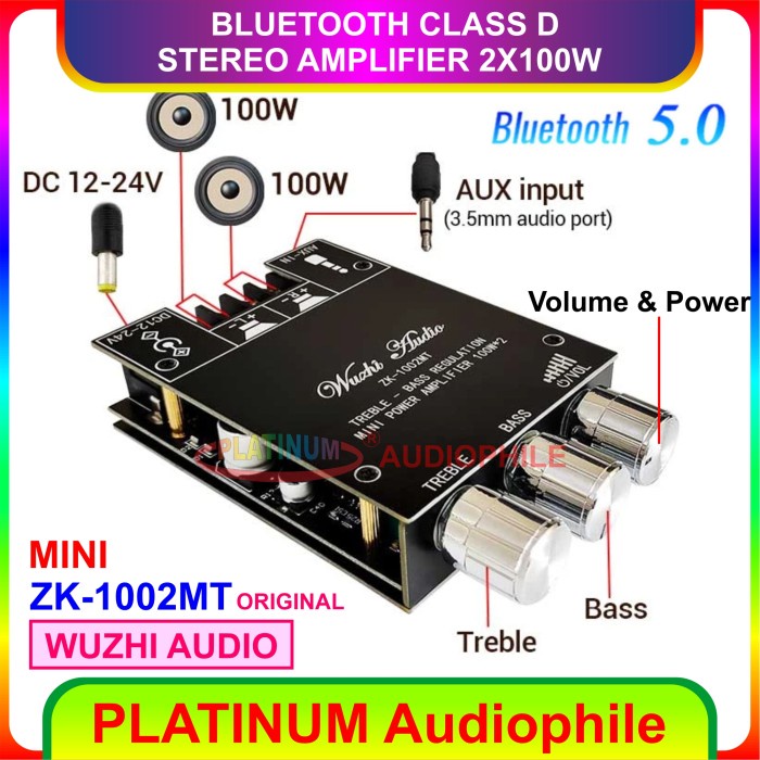 Jual Bluetooth 5.0 Amplifier Class D Hifi Stereo Class D Amplifier 2x ...