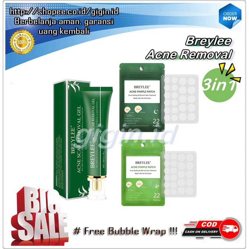 Jual Breylee Acne Series 3in1 [ Acne Scar Removal Gel + Pimple Patch Day & Night ] | Shopee ...
