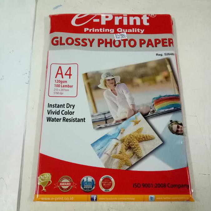Jual Kertas Foto / Glossy Photo Paper A4 - 120 Grm 100 Lbr | Shopee ...