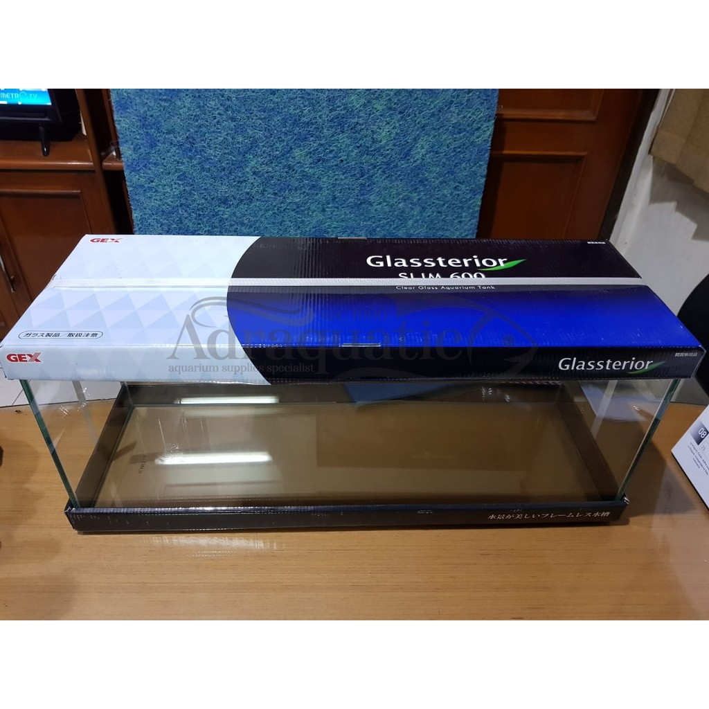 Jual AQUARIUM GEX GLASSTERIOR SLIM 600 UK. 60X20X25 CM | Shopee Indonesia