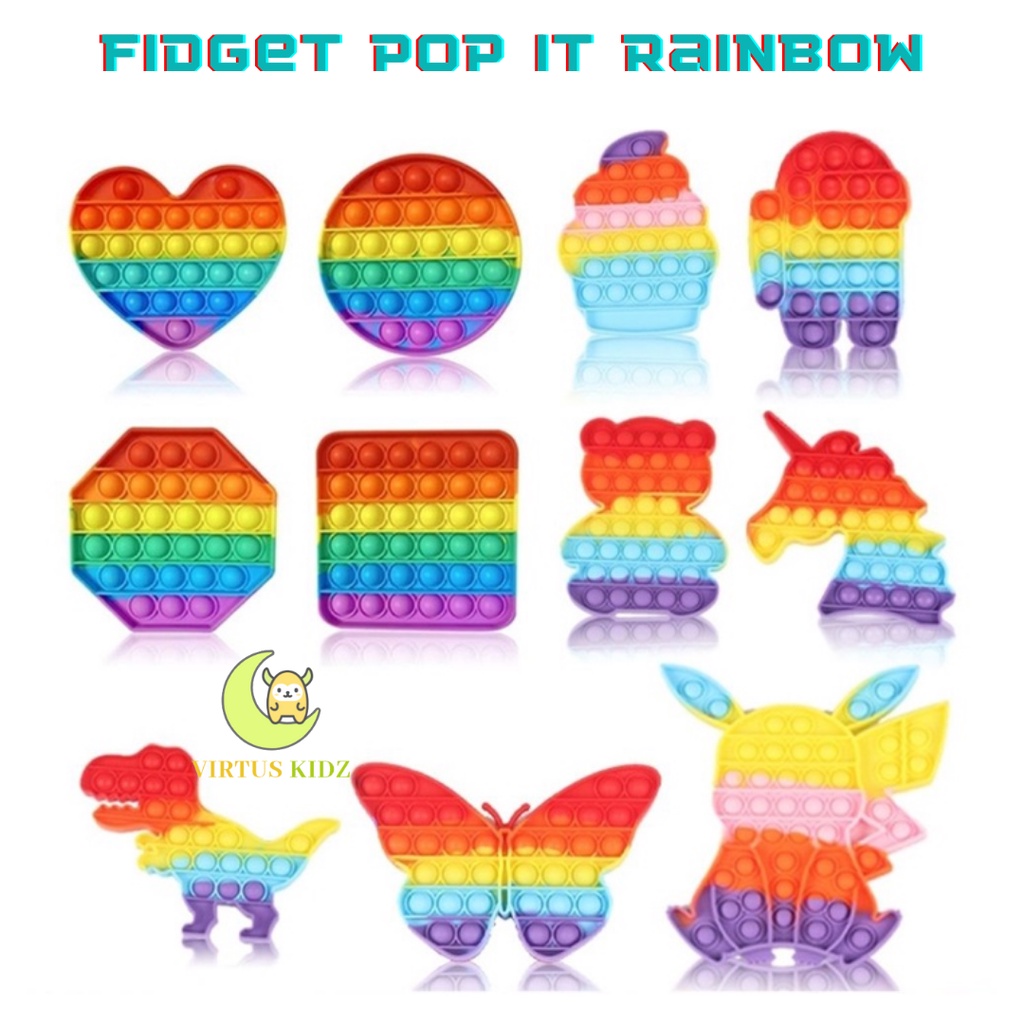 Jual Mainan Pop It Among Us Unicorn Rainbow / Push Pop It Fidget ...
