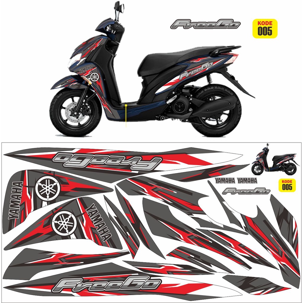 Jual STICKER STRIPING MOTOR YAMAHA FREEGO STIKER SEMI FULL BODY DECAL ...
