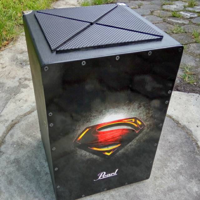 Jual cajon motif logo superman ,kajon akustik,kahon ,cajon custom ...