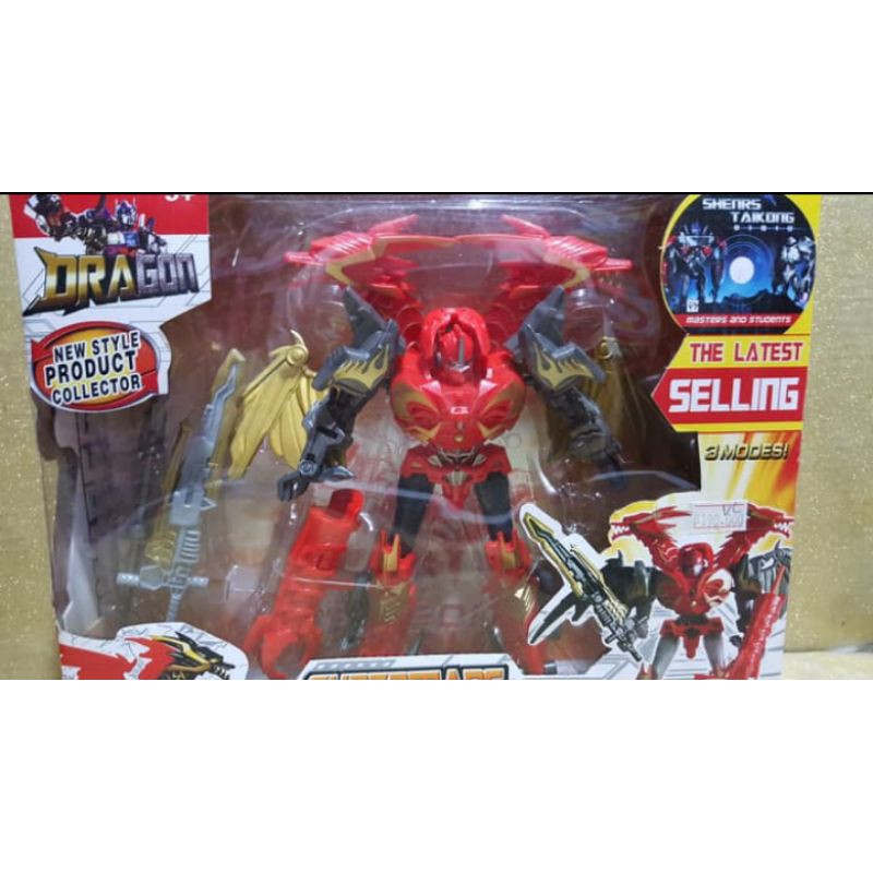 Jual ROBOT TRANSFORMER NAGA MERAH/RED DRAGON GRIMLOCK | Shopee Indonesia
