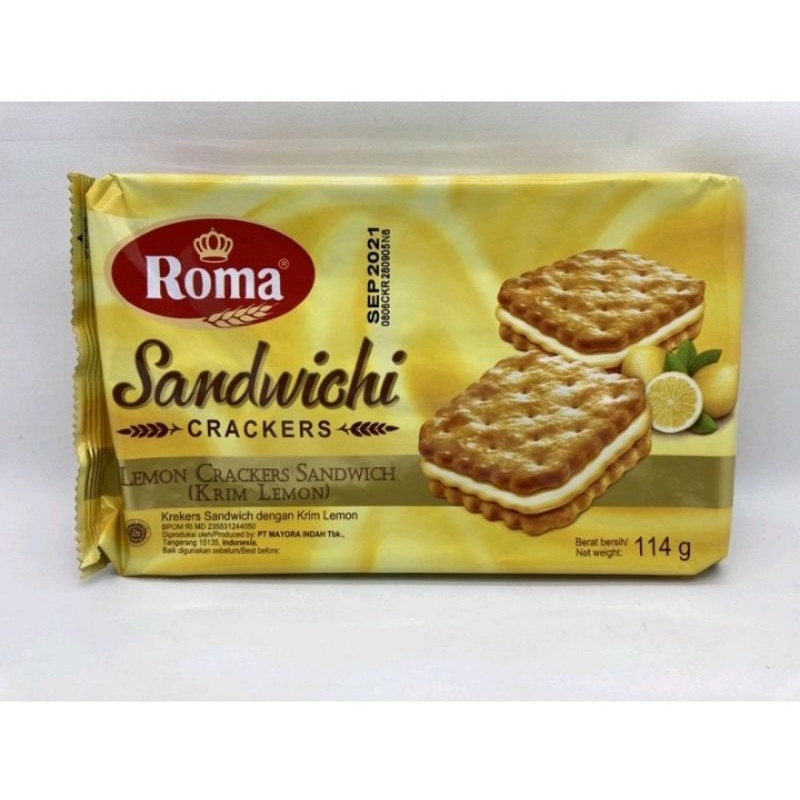 Jual Roma Sandwichi Sandwich Crackers Krim Lemon 114gr | Shopee Indonesia
