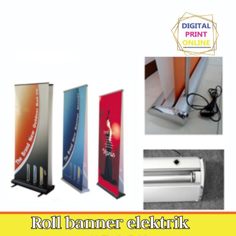 Jual Scroll Banner Elektrik 85x200 | Roll Banner Elektrik | Roll Up Banner | Shopee Indonesia