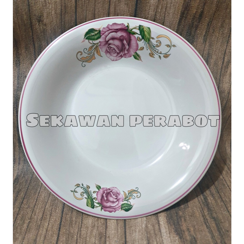 Jual PESMONI 9 INCH PIRING MAKAN MAWAR UNGU PIRING KERAMIK PIRING BESAR ...
