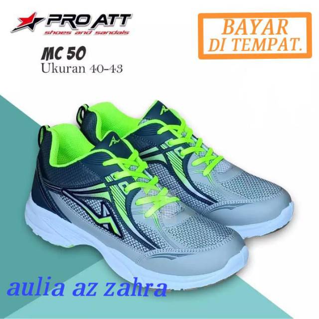 Jual Sepatu Sneaker / Badminton / Running / Sepatu Olahraga PRO ATT MC 50 ABU HIJAU - 100% ...