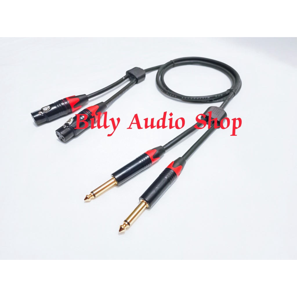 Jual KABEL AUDIO JACK XLR CANON FEMALE KE JACK AKAI MONO CABANG 50CM ...