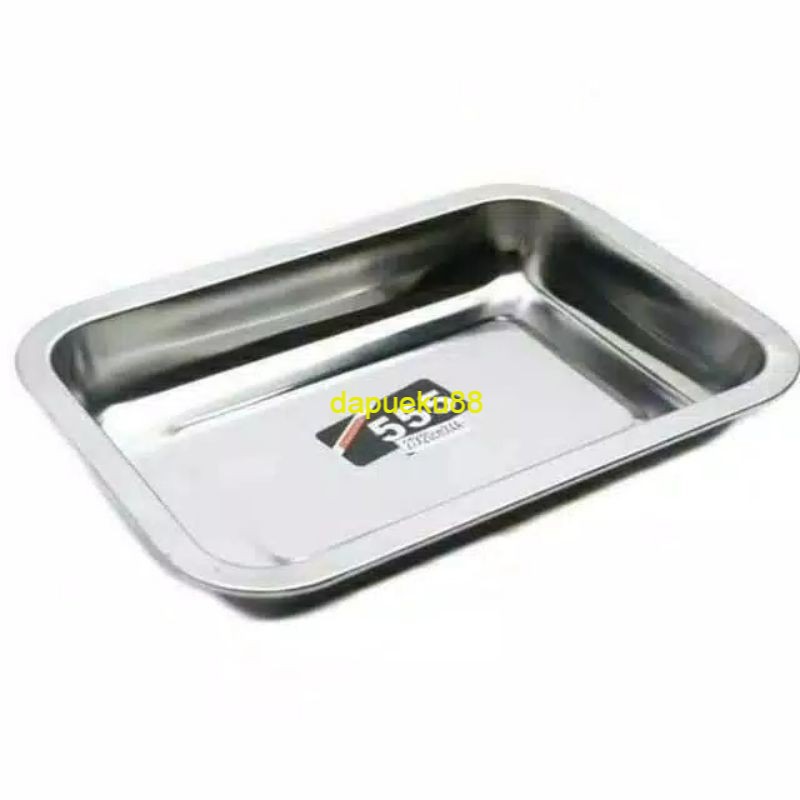 Jual Nampan Stainless Stell Persegi 32 x 22 CM / Baki Stainless ...