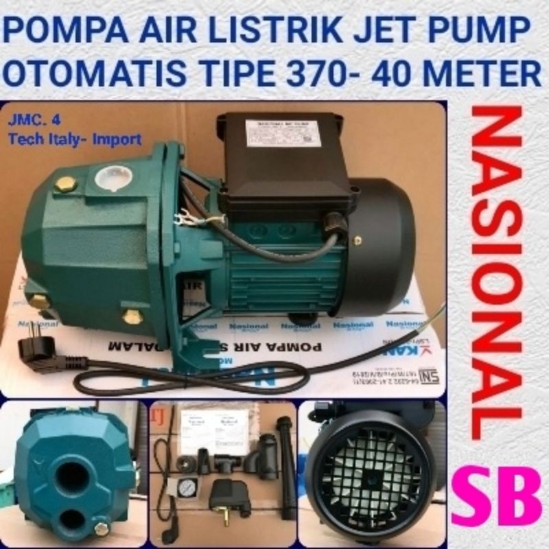 Jual mesin pompa air listrik jetpump otomatis tipe 370-40 meter jet pump NASIONAL/DAB AVON ...