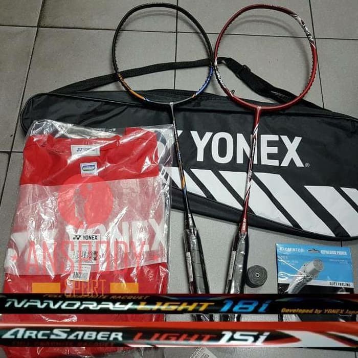 Jual Raket Yonex Arcsaber Light 15i Nanoray Light 18i Bonus Lengkap ...