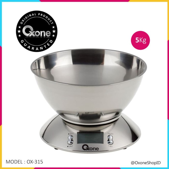 Jual Oxone Timbangan Kue Digital OX-315 Digital Kitchen Scale (Max5Kg ...