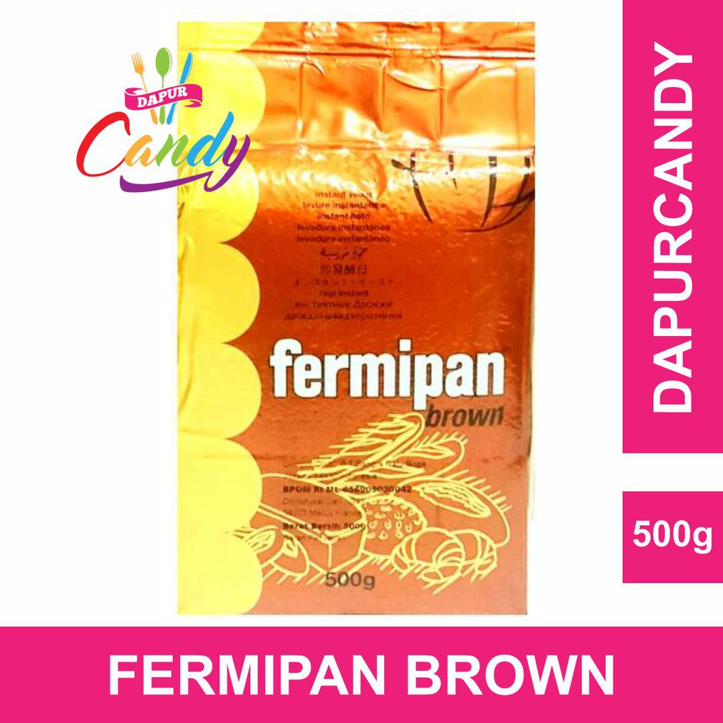 Jual DapurCandy - Ragi Yeast Ragi Kering Fermipan Brown 500 gr | Shopee ...