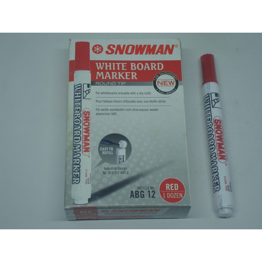Jual SPIDOL BESAR, SPIDOL WHITE BOARD ABG-12 SNOWMAN HITAM/MERAH/BIRU ...