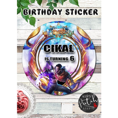 Jual custom sticker birthday ulang tahun bento tema mobile legend ...