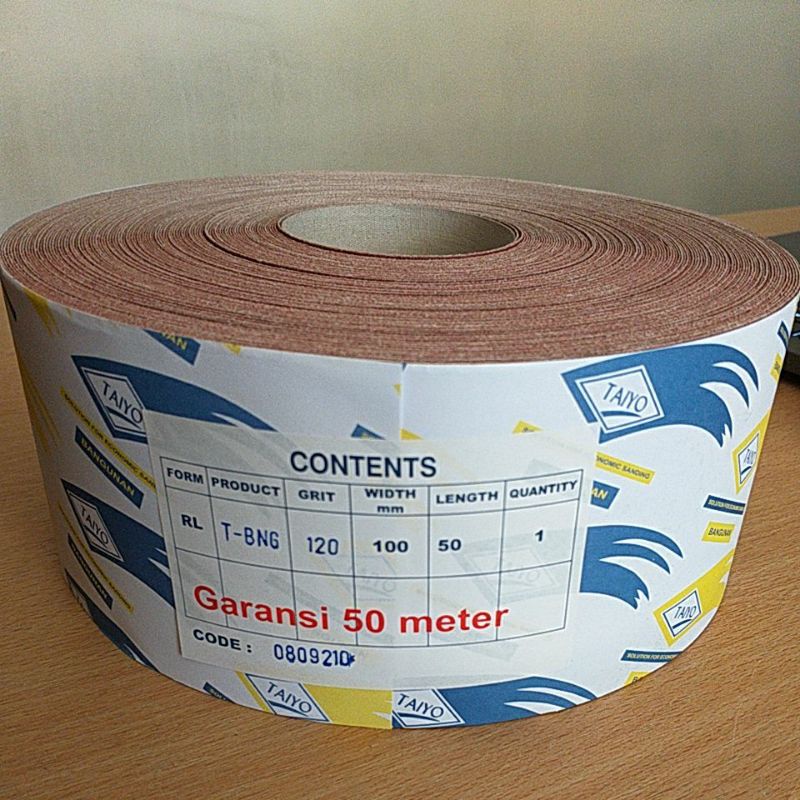Jual AMPLAS ROLL TAIYO BANGUNAN GRIT # 120 GARANSI 50 M | Shopee Indonesia