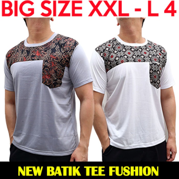 Jual BIG SIZE BATIK POCKET TEE XXL - XXXL | UNISEX | KAOS BATIK FUSION ...