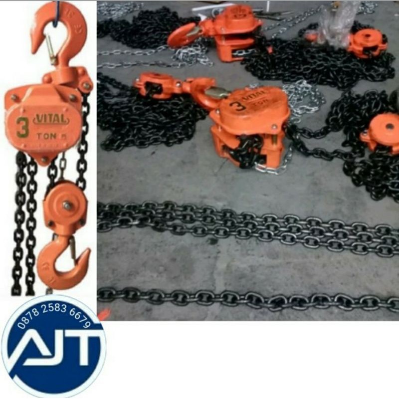 Jual Chain Block VITAL 3 Ton x 7 Meter - Takel Hand Manual Cen blok ...