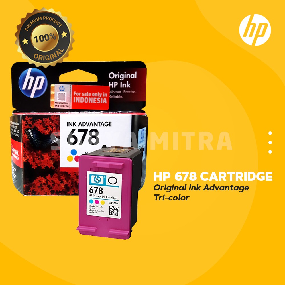 Jual Tinta HP 678 Ink Colour Cartridge - For 1515, 2545 Color Original ...