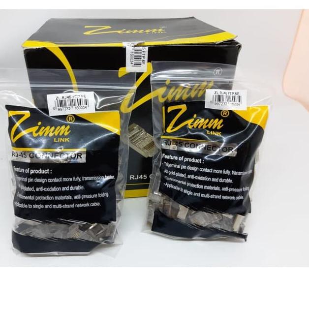Jual Connector/Konnektor RJ45 FTP Cat 5E ZIMMLINK 50pcs CONNECTOR FTP ...