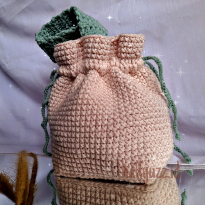 Jual Bucket Bag Rajut korean aesthetic handmade benang milk cotton ...