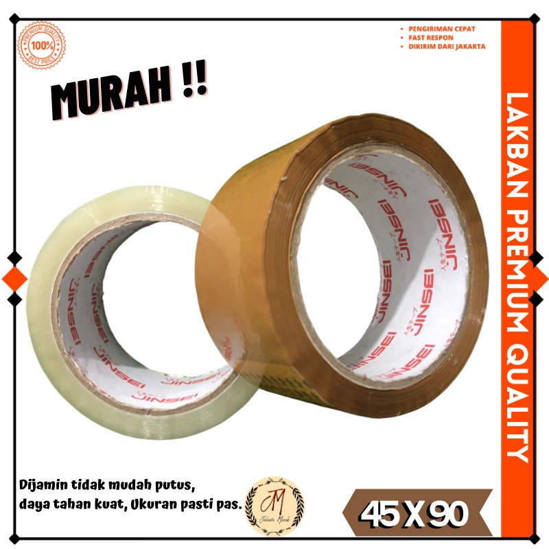 Jual Lakban Bening Atau Coklat 90 Yard Isolasi Selotip Clear Tape 45mm ...