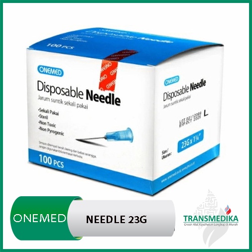 Jual Needle 23 ONEMED / Jarum 23 ONEMED / Needle 23G / Jarum 23G / Disposable Neddle One Med 23 ...
