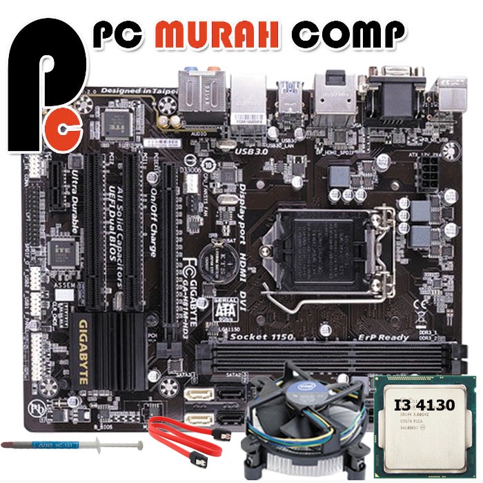 Jual Motherboard LGA 1150 H81 GIGABYTE DENGAN PROCESSOR I3 4130 PLUS FAN | Shopee Indonesia