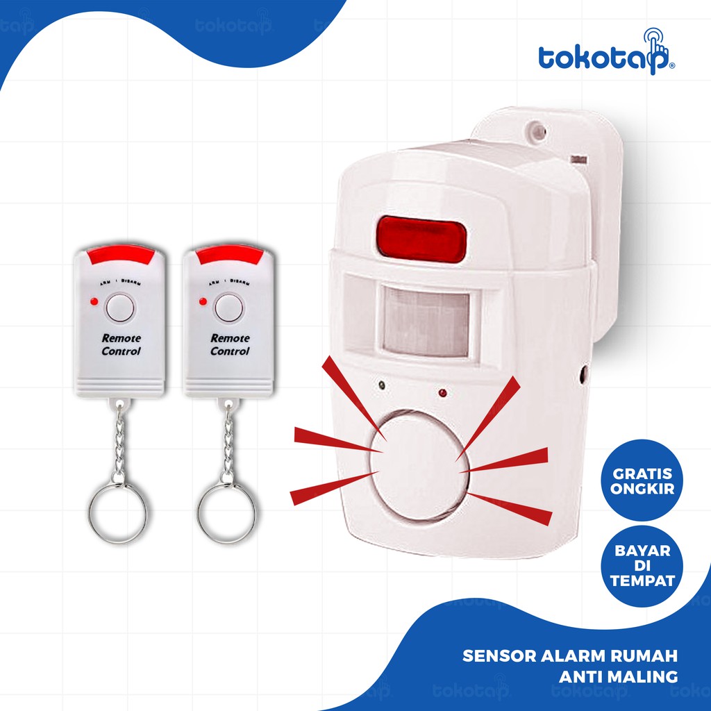 Jual Sensor Alarm Rumah Anti Maling Sensor Gerak Infrared 2 Remote ...