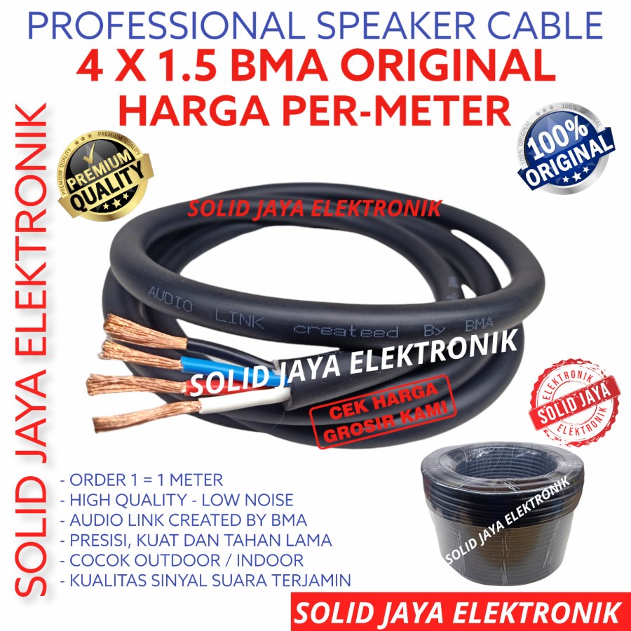 Jual KABEL SPEAKER BMA 4 X 1.5 MM PER METER ISI 4 ASLI MURNI BMA BY ...