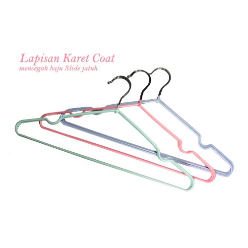 Jual Hanger Baju Stainless Coating Karet Warna / Gantungan Baju Warna ...