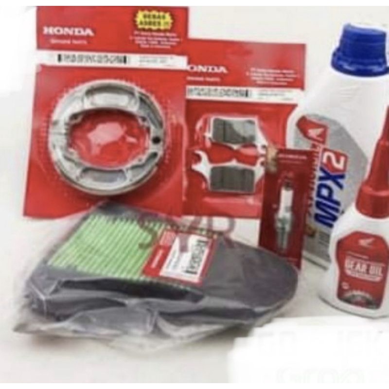 Jual PAKET SERVICE KAMPAS REM FILTER BUSI OLI MESIN BEATF1 BEAT Fi POP ...