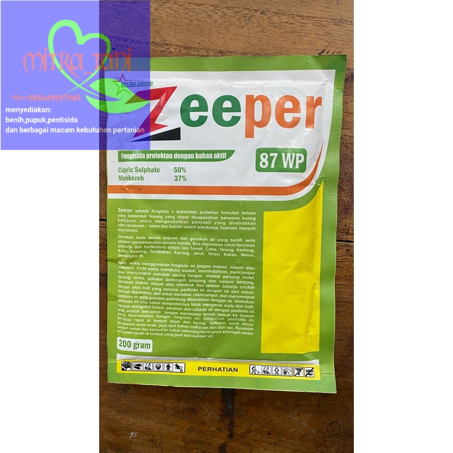 Jual Fungisida protektan dan bakterisida ZEEPER 87WP isi 200gr dari ...