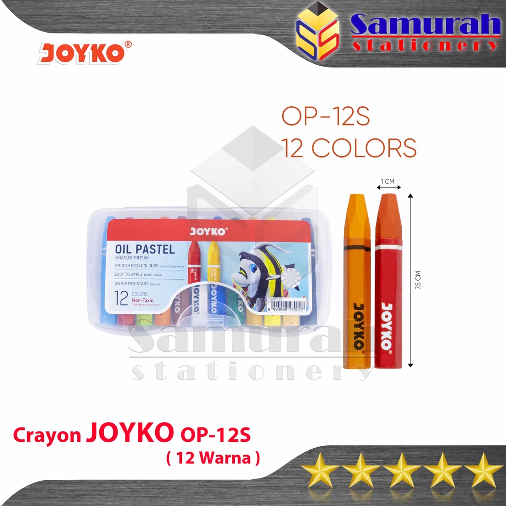 Jual Crayon Joyko OP-12s / Krayon Minyak isi 12 Warna / Oil Pastel OP ...