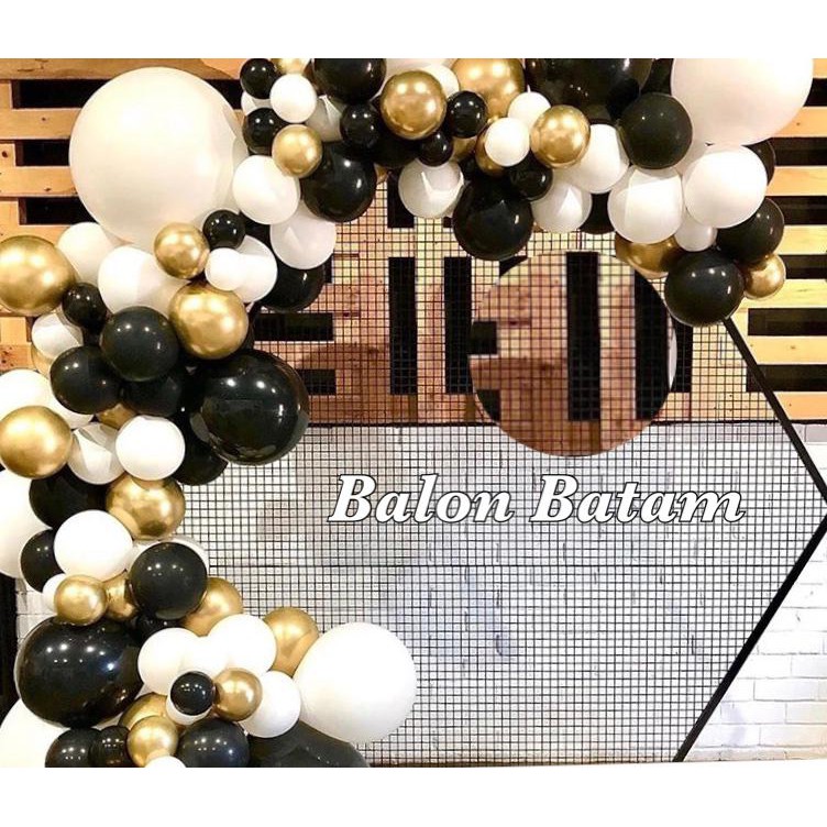 Jual Paket Dekorasi Backdrop Hitam Gold Putih 4D03 | Shopee Indonesia