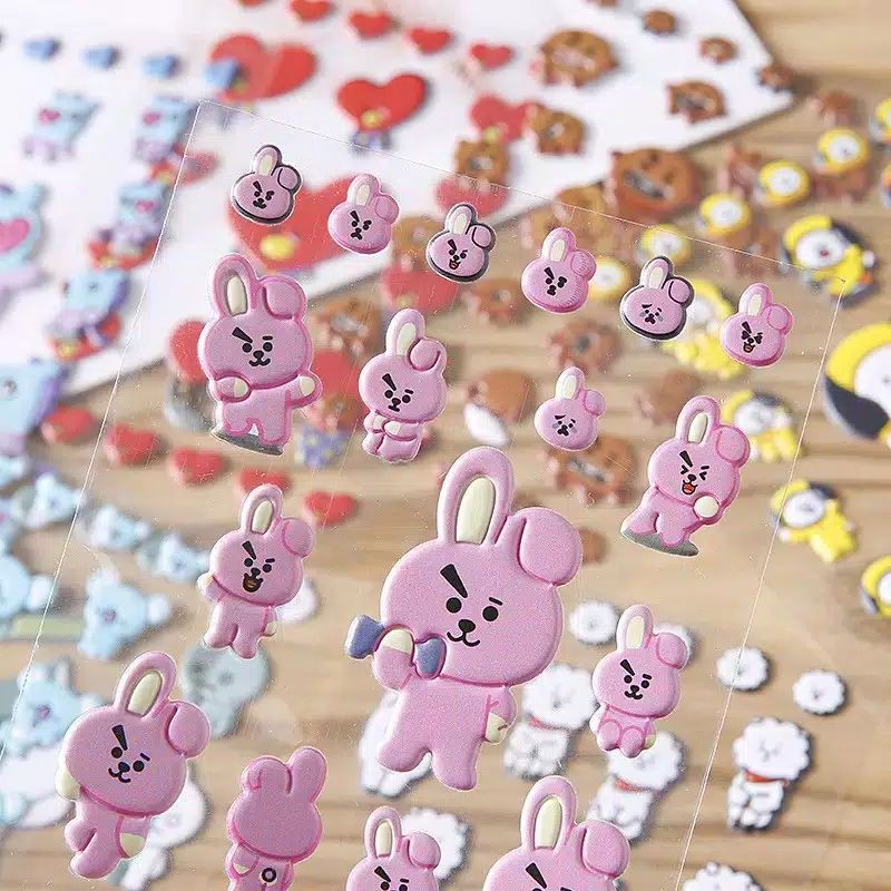 Jual Stiker BTS21 TIMBUL Bubble Kartun BT21 3D untuk Handphone / Laptop ...