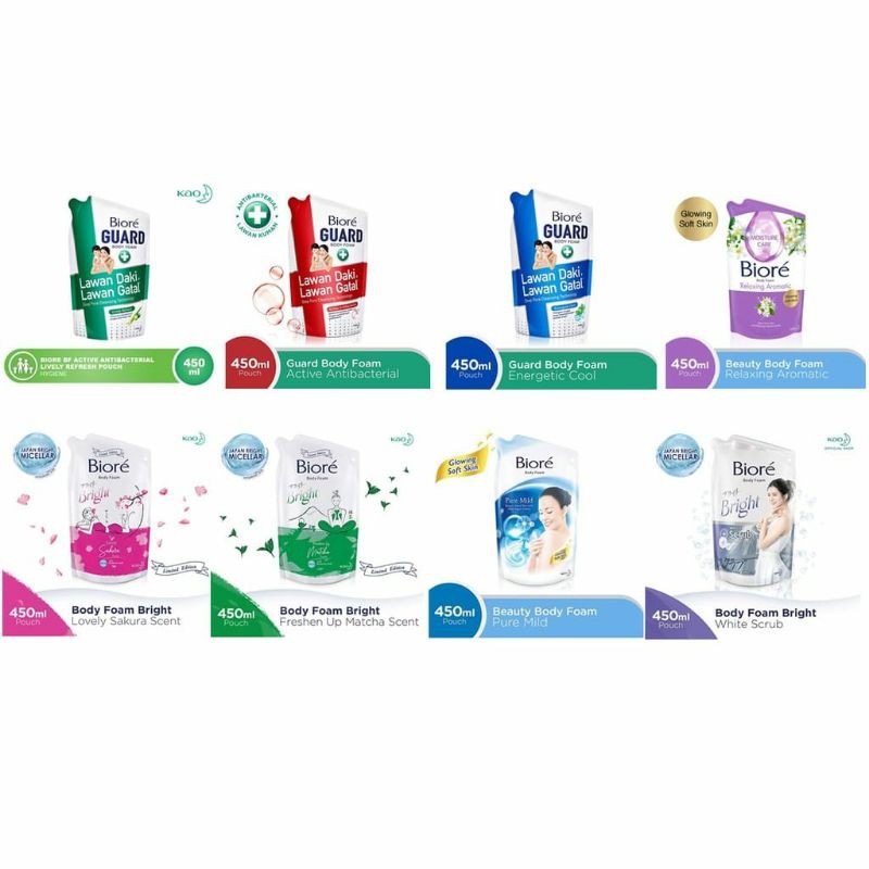 Jual Biore Body Foam Refill 400 ML ~ Sabun Biore Refill Original 100% ...